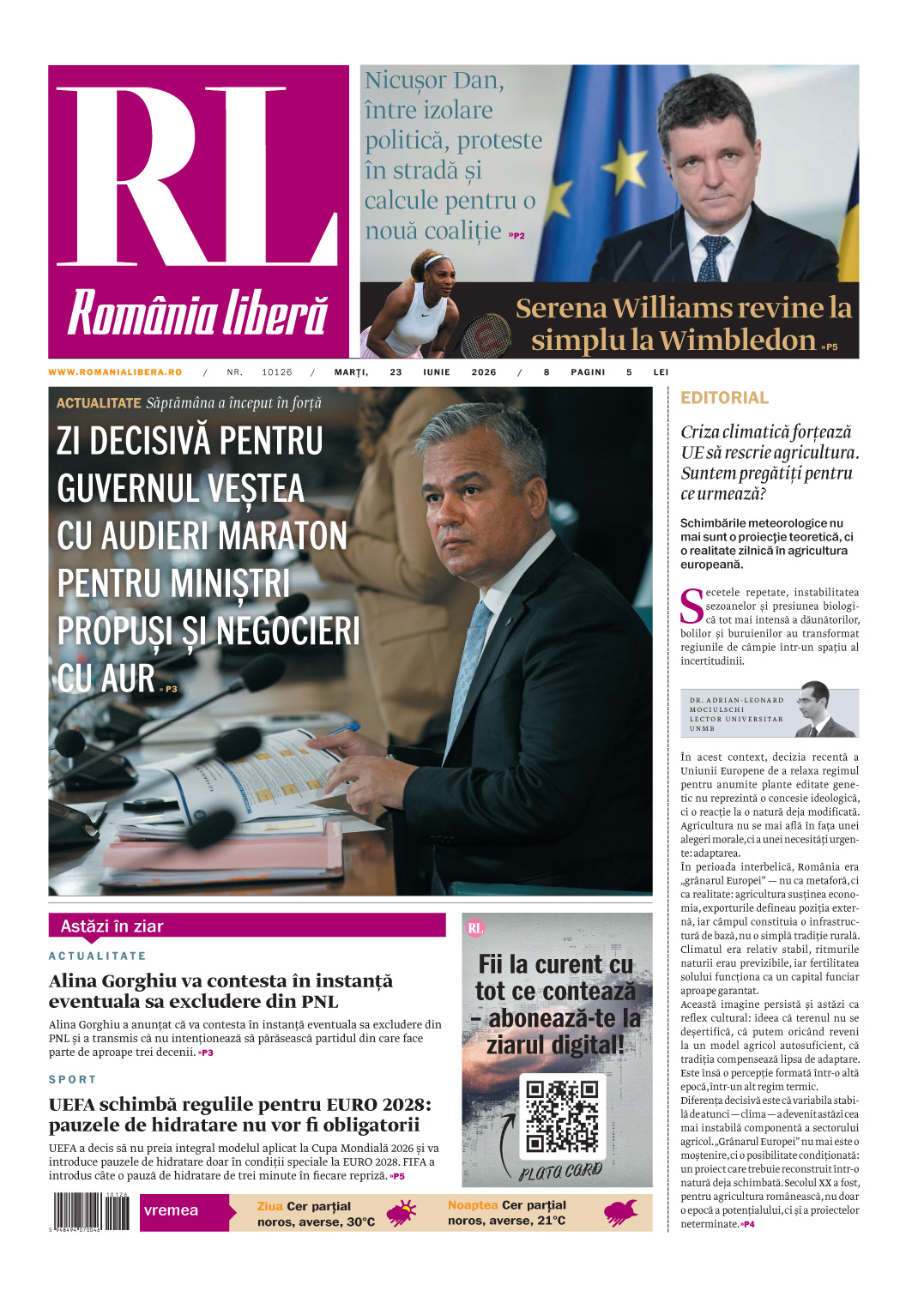 23 Iunie 2026 - România Liberă